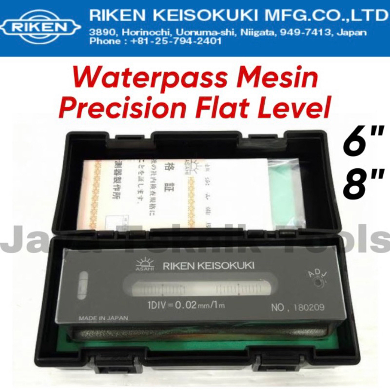 Jual Waterpass Riken Keisokuki 6" 8" Precision Flat Level Water Pass Mesin | Shopee Indonesia