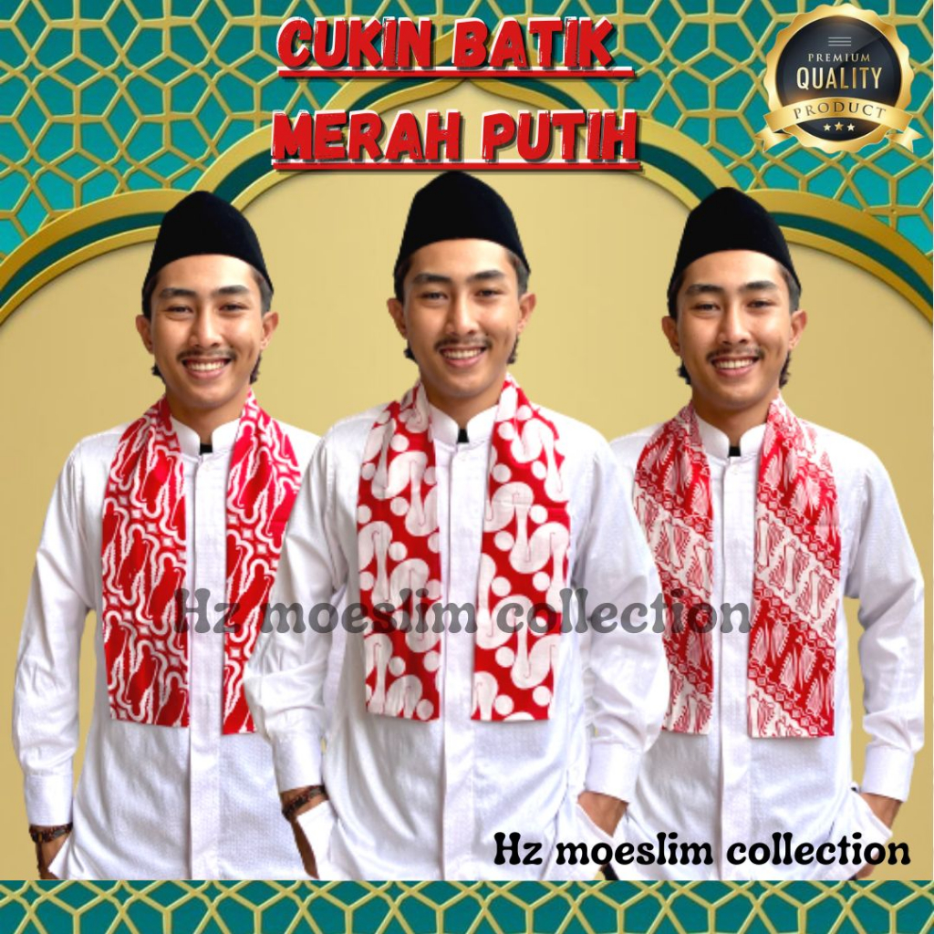 Jual Selendang Cukin Batik Merah Putih Syal Batik Merah Putih Selendang ...