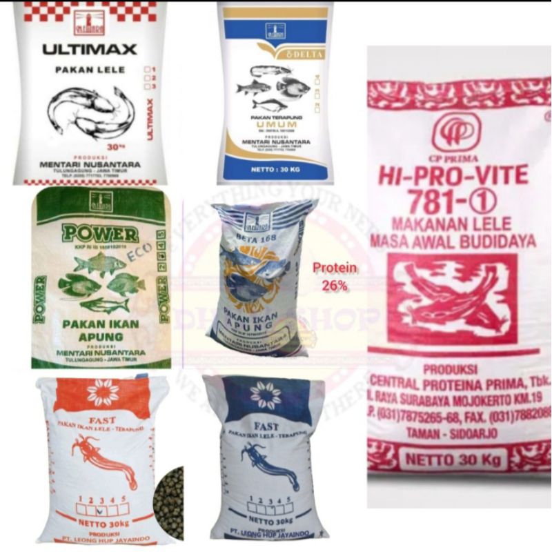 Jual Pakan Pelet Ikan Lele Nila Gurame Protein Tinggi Rendah Hi Pro ...