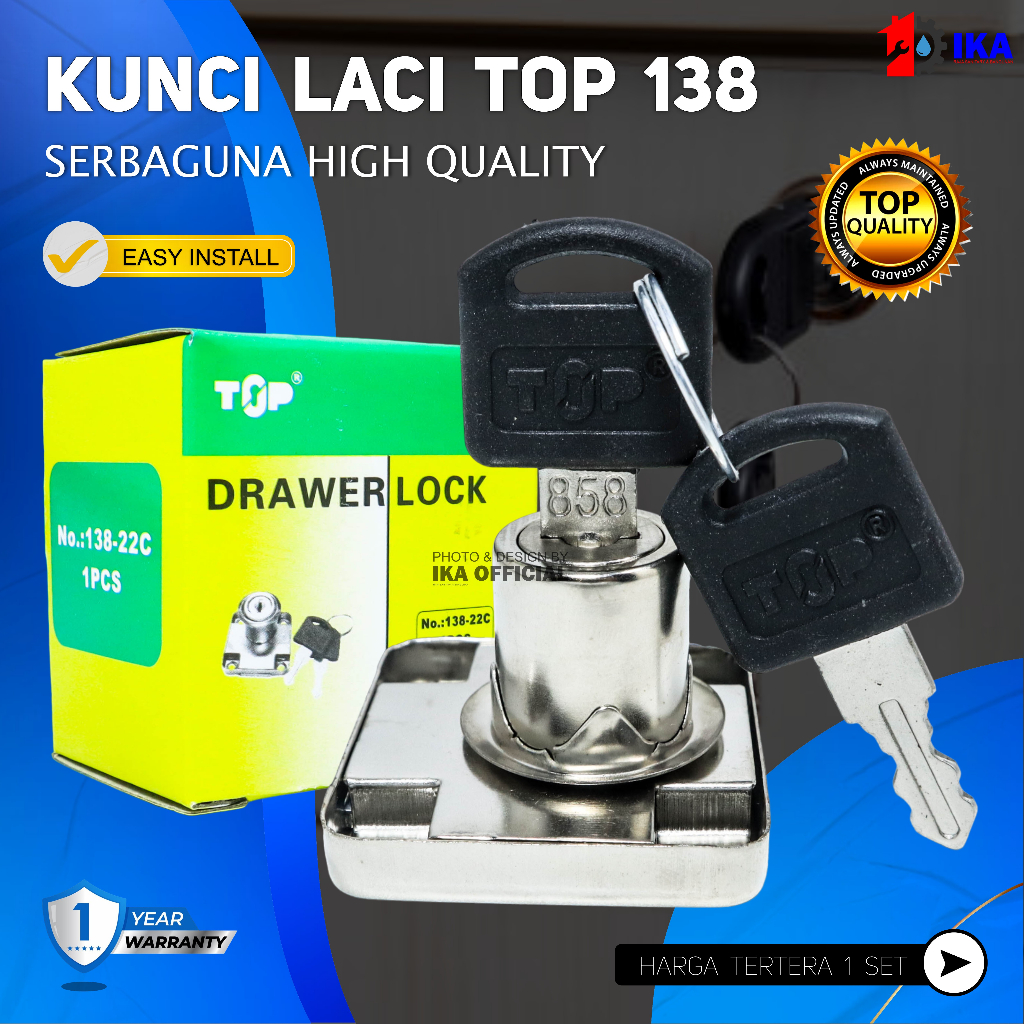 Jual Kunci Laci Lemari Meja TOP 138-22mm Kopong (E5110) | Shopee Indonesia