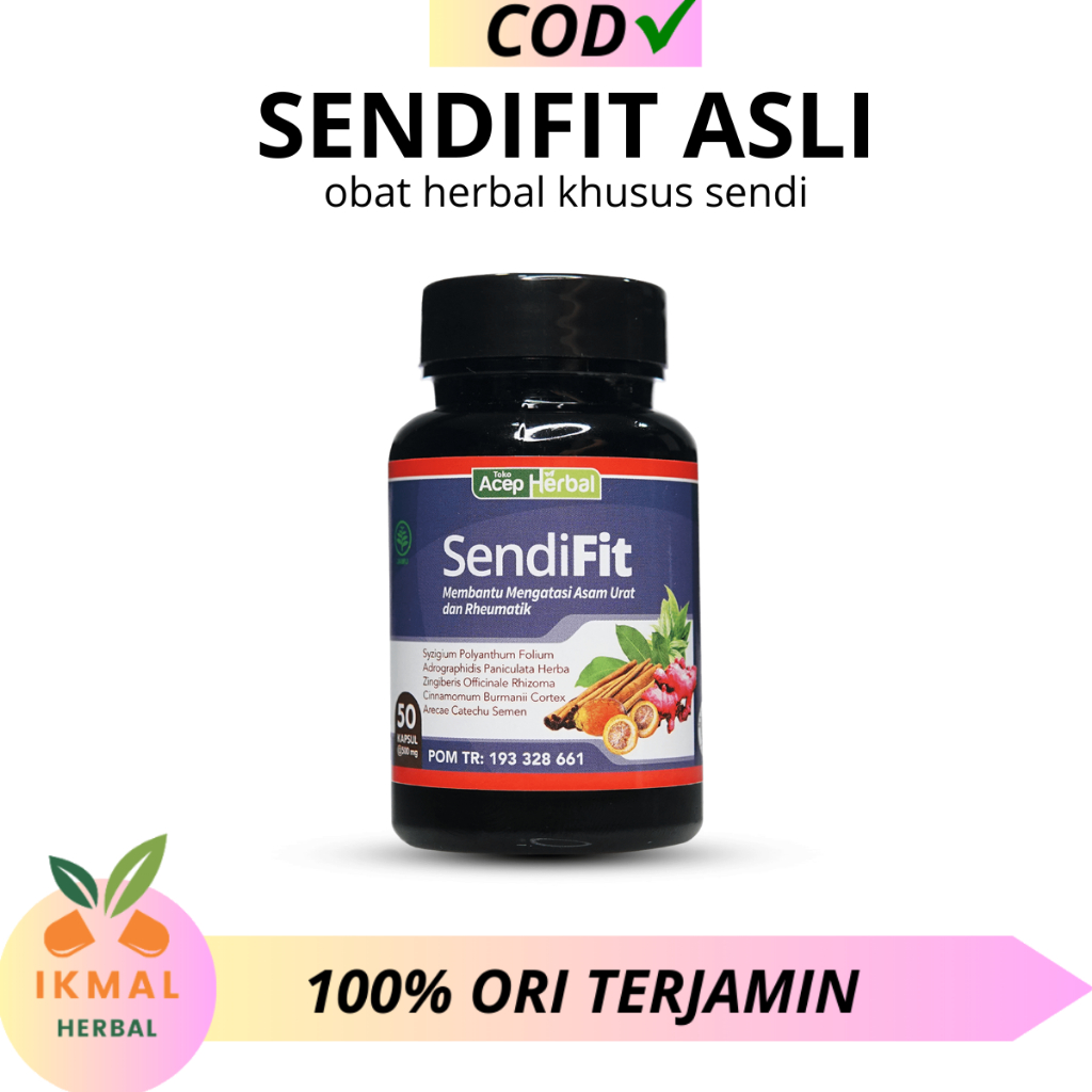 Jual Sendifit Original isi 50 kapsul Obat Herbal Khusus Sendi Asam Urat ...