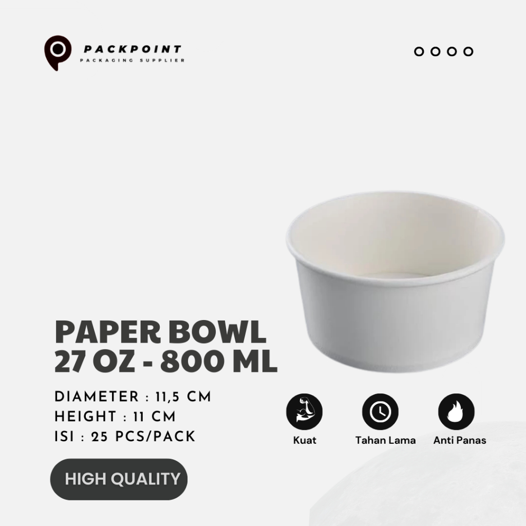 Jual PAPER BOWL/RICE BOWL 27 oz - MANGKOK KERTAS 800 ml TANPA LID (25 ...