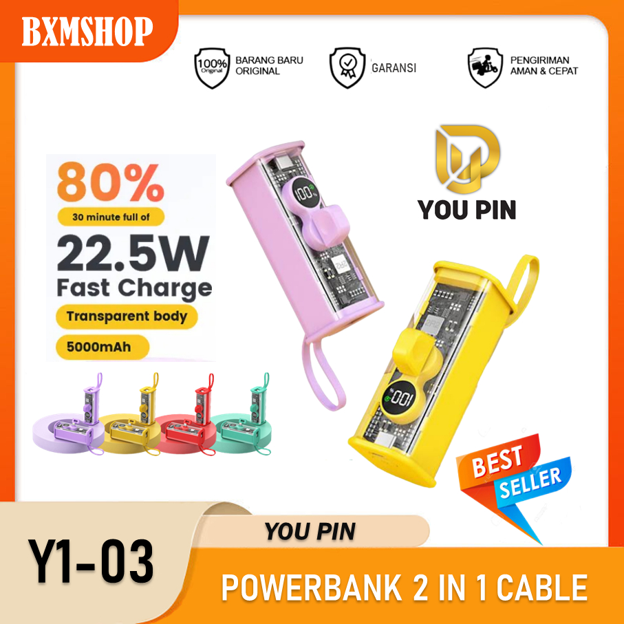 Jual You Pin Powerbank Mini Korea Portable 5000mAh Lightning+Type-C ...