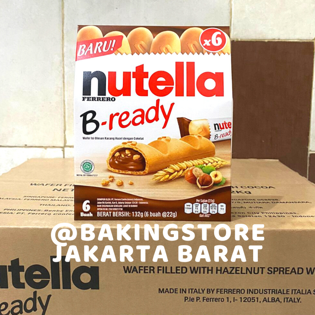 Jual Nutella B-ready Biscuit 132gr isi 6 | Biskuit Bready | Shopee ...