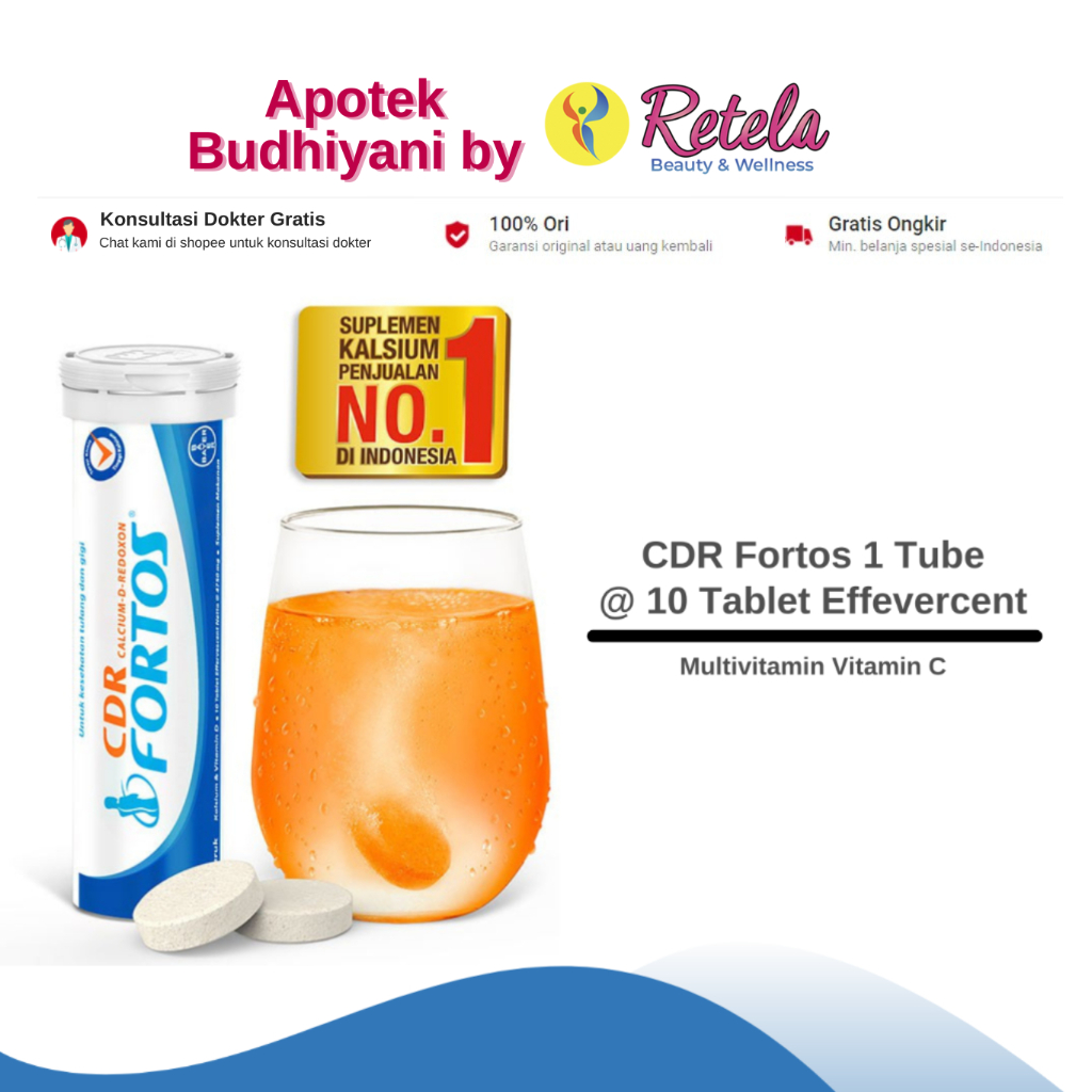 Jual CDR Fortos 1 Tube @ 10 Tablet / Multivitamin Vitamin C | Shopee ...