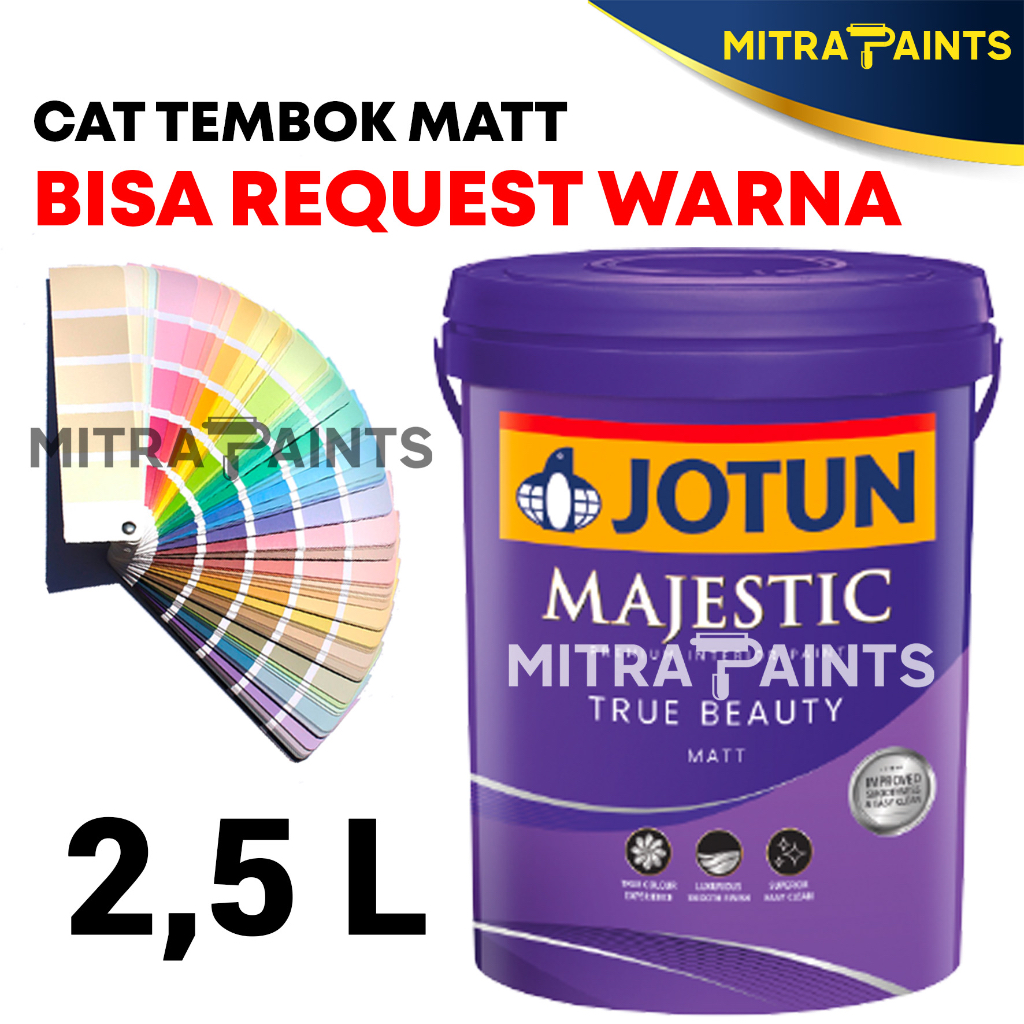 Jual CAT TEMBOK INTERIOR JOTUN MAJESTIC TRUE BEAUTY MATT 2,5 LITER / BISA CUSTOM WARNA TINTING ...