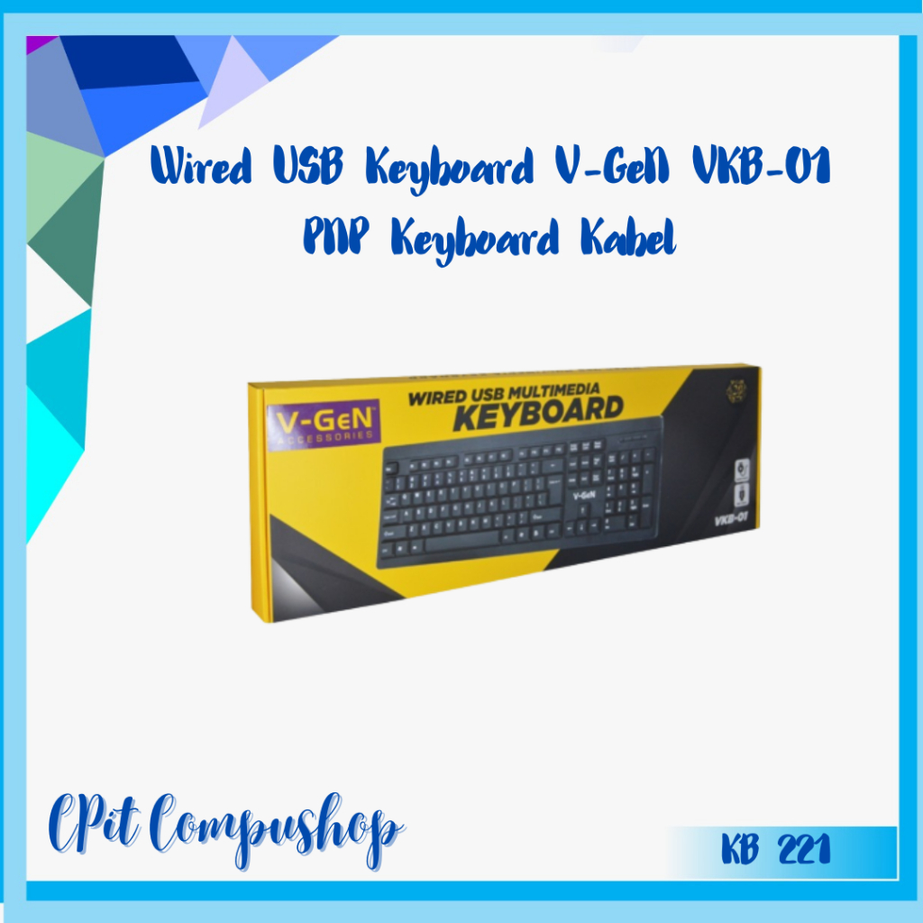 Jual Wired USB Keyboard V-GeN VKB-01 PNP Keyboard Kabel | Shopee Indonesia
