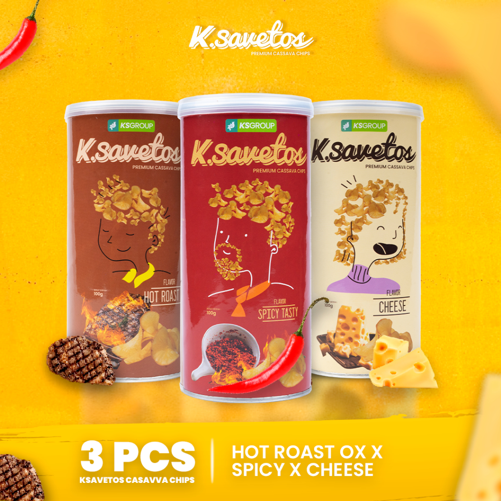Jual K.Savetos Cemilan Keripik Singkong Mix Hot Roast x Spicy x Cheese ...