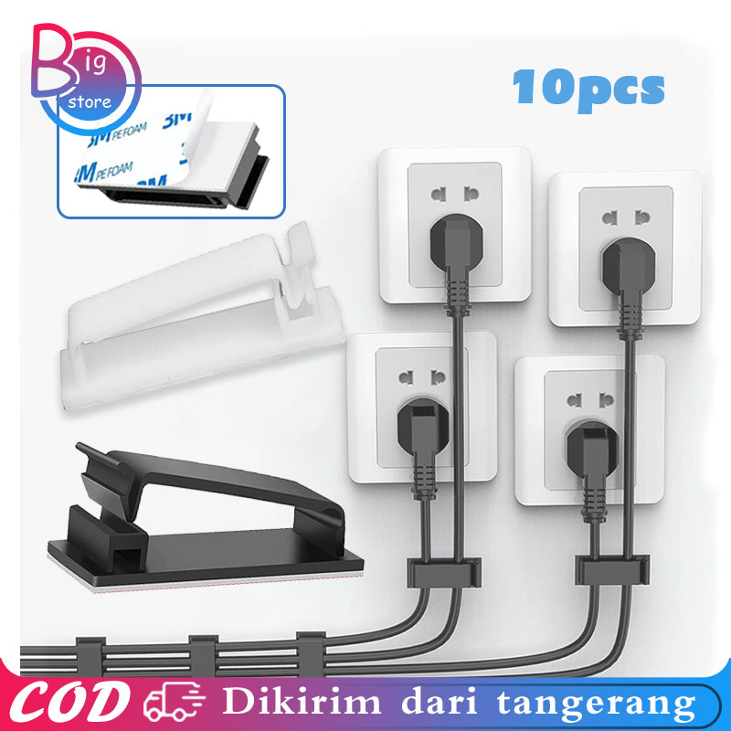 Jual Klip Kabel Tempel 10pcs Kabel Organizer Tempel Penjepit Kabel Klip ...