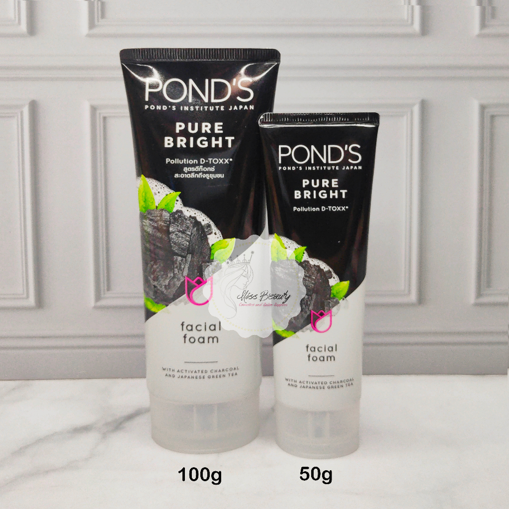 Jual Ponds Pure Bright Facial Foam with Activated Charcoal & Japanese ...