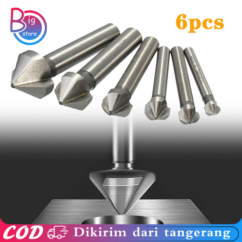 Jual 6pcs Countersink Drill Bit 90° Bahan Hss Mata Bor Drill Bit ...