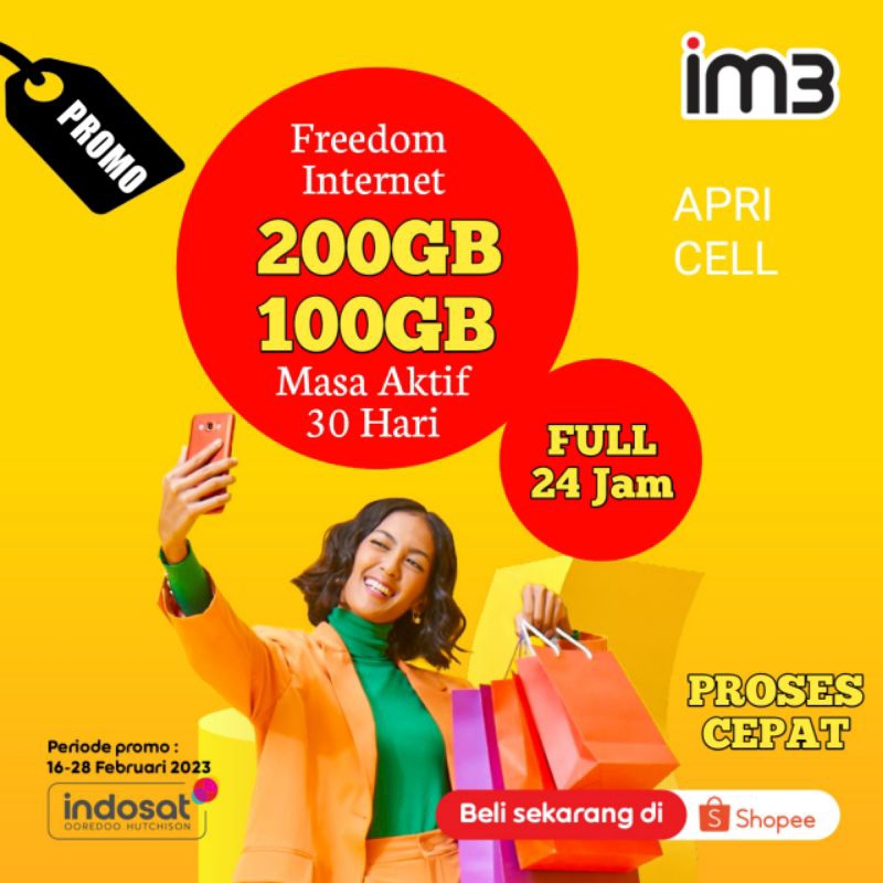 Jual PROMO BESAR Kuota Indosat 24 jam 50gb 100gb 200gb | Shopee Indonesia