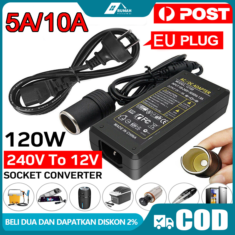 Jual Adaptor Converter Adapter AC/DC 220V AC To 12V DC 5A 10A 60W 120W ...