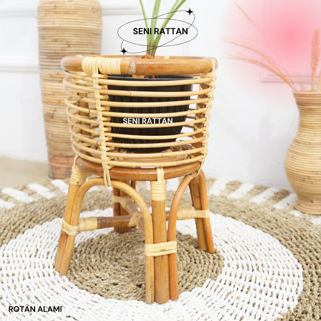 Jual STANDING POT ROTAN FINISHING MELAMIN MENGKILAP TINGGI 40 CM ...