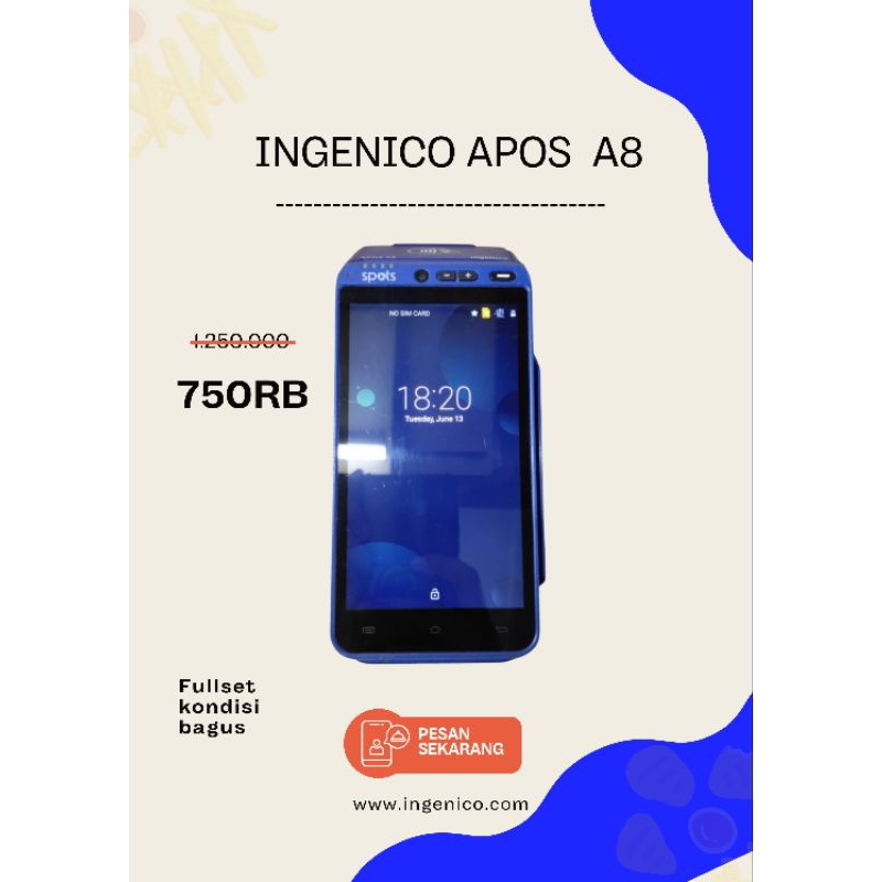Jual MESIN POS KASIR ANDROID INGENICO A8 | Shopee Indonesia