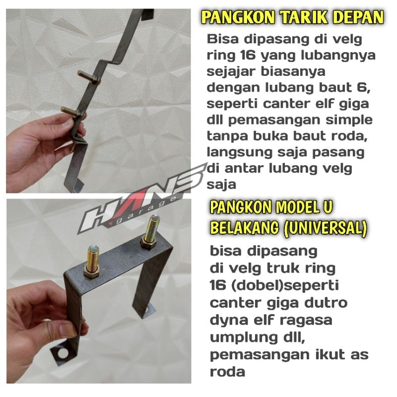 Jual pangkon wheeldop truk ring 16 model tarik pangkon dudukan dop ...