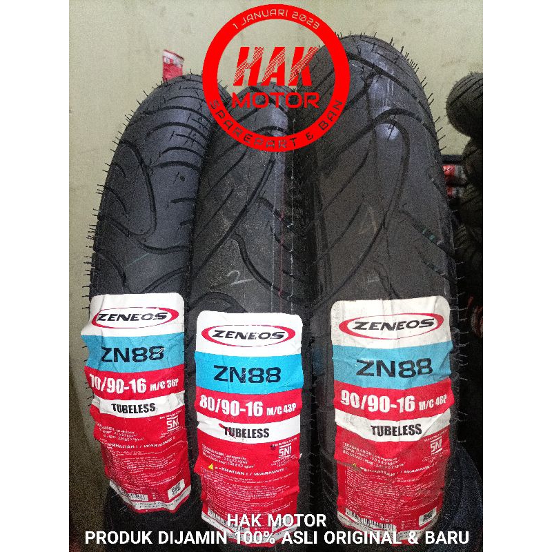 Jual BAN TUBLES RING 16 ZENEOS ZN88 ( 70/90-16 ),( 80/90-16 ),( 90/90 ...