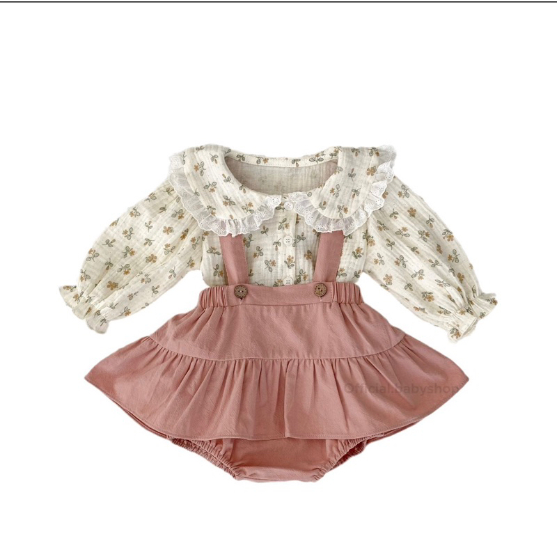Jual Florence romper set baby girl | Overall bayi | korea stlye | Shopee Indonesia