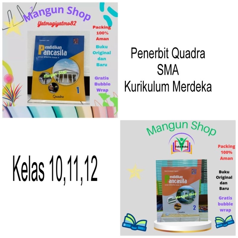 Jual Buku Pendidikan Pancasila Kelas 10,11,12 SMA Kurikulum Merdeka Quadra | Shopee Indonesia