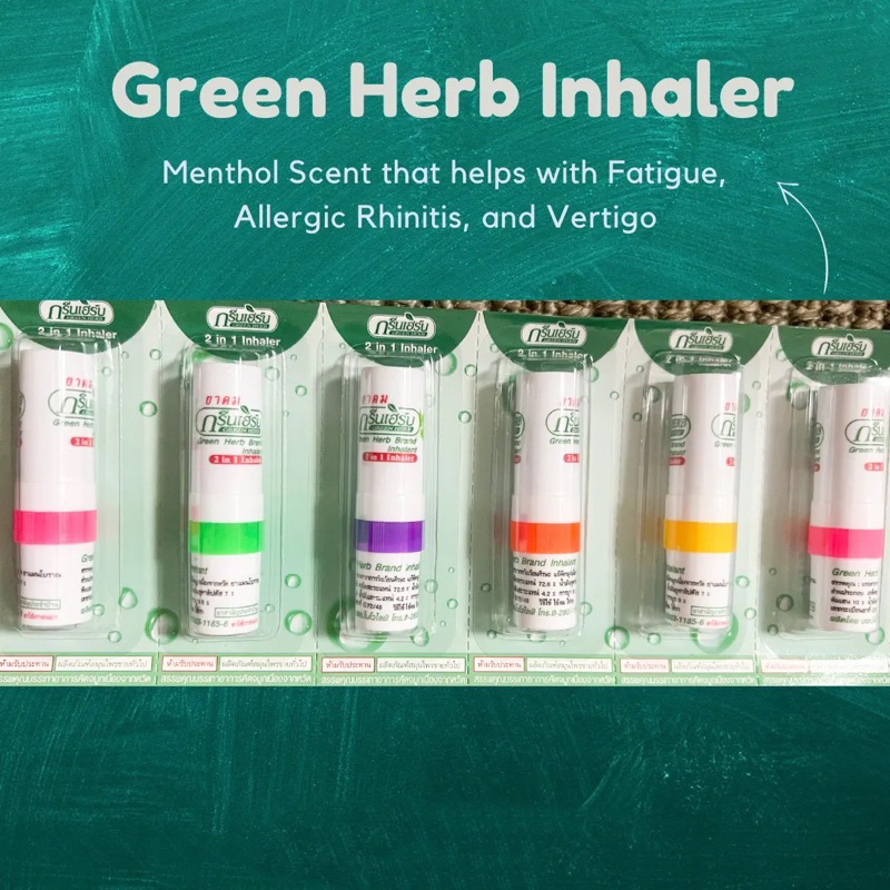 Jual GREEN HERB INHALER 2IN1 INHALER THAILAND ORIGINAL | Shopee Indonesia