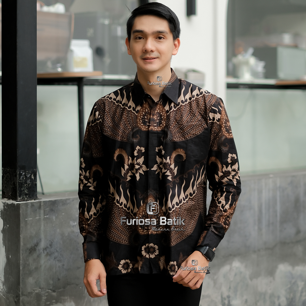 Jual FURIOSA BATIK GARUDA HITAM Kemeja Batik Pria Lengan Panjang Ukuran ...