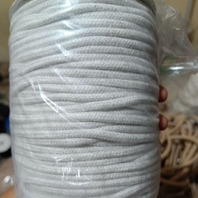 Jual tali kur katun dan poly kepang 6 mm macam warna / tali bulat isi 6 ...