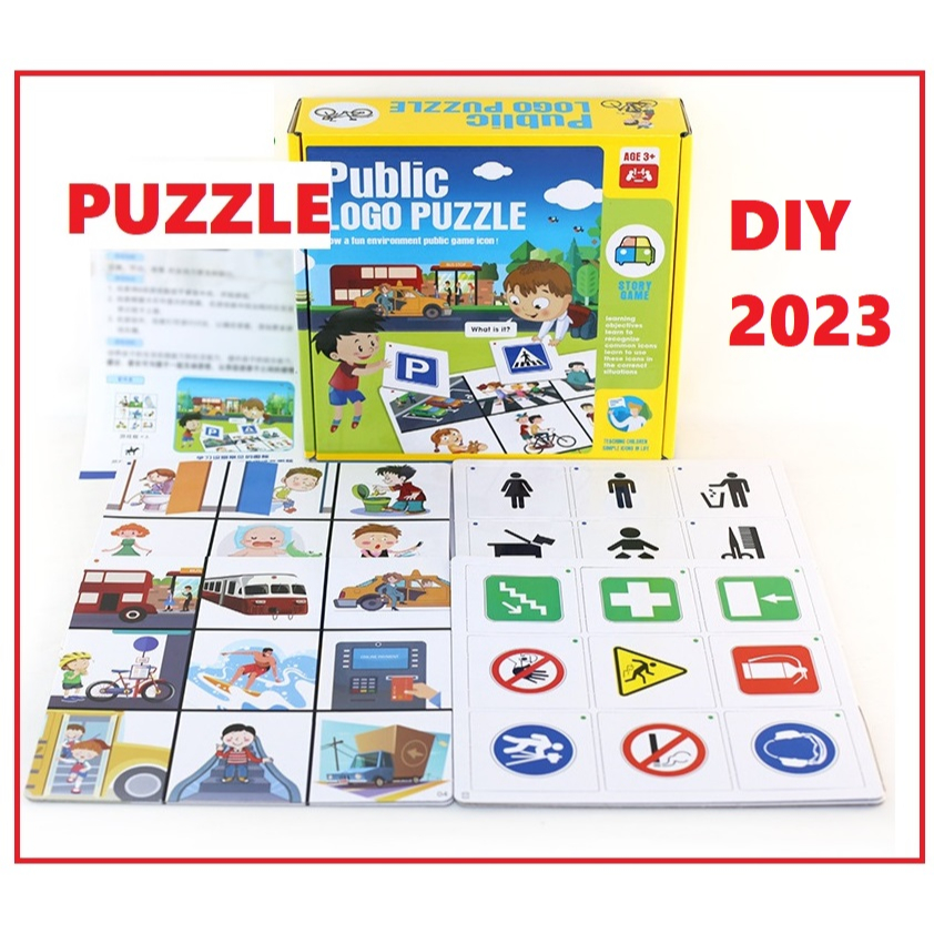 Jual DIY PUBLIC LOGO PUZZLE / MAINAN ANAK EDUKASI BELAJAR LAMPU LALU ...