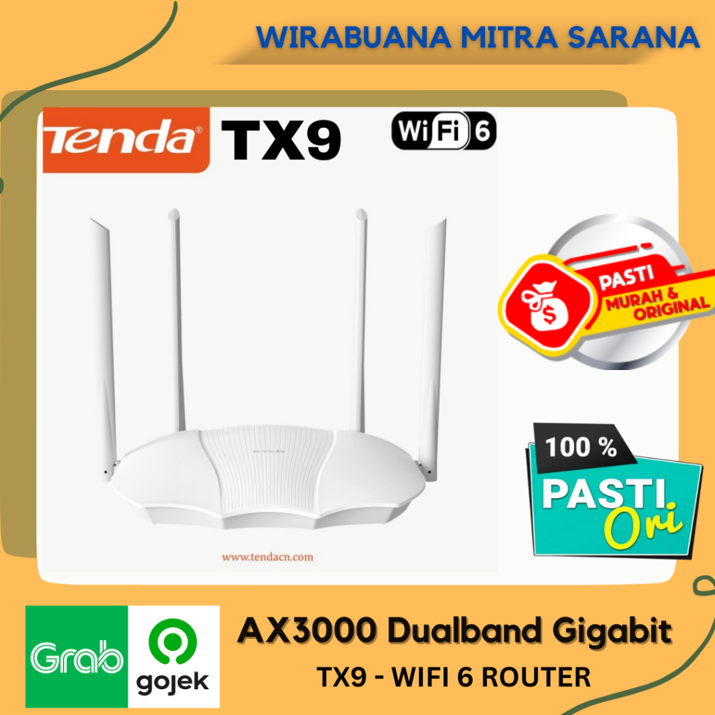 Jual Tenda TX9 AX3000 Dual Band Gigabit Wi-Fi 6 Router | Shopee Indonesia
