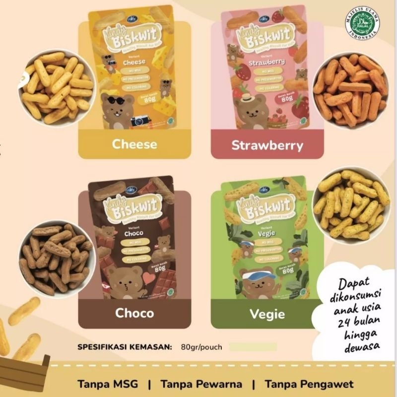 Jual Kindy Biskwit Snack Biskuit Homemade Cemilan Anak 80gr | Shopee ...