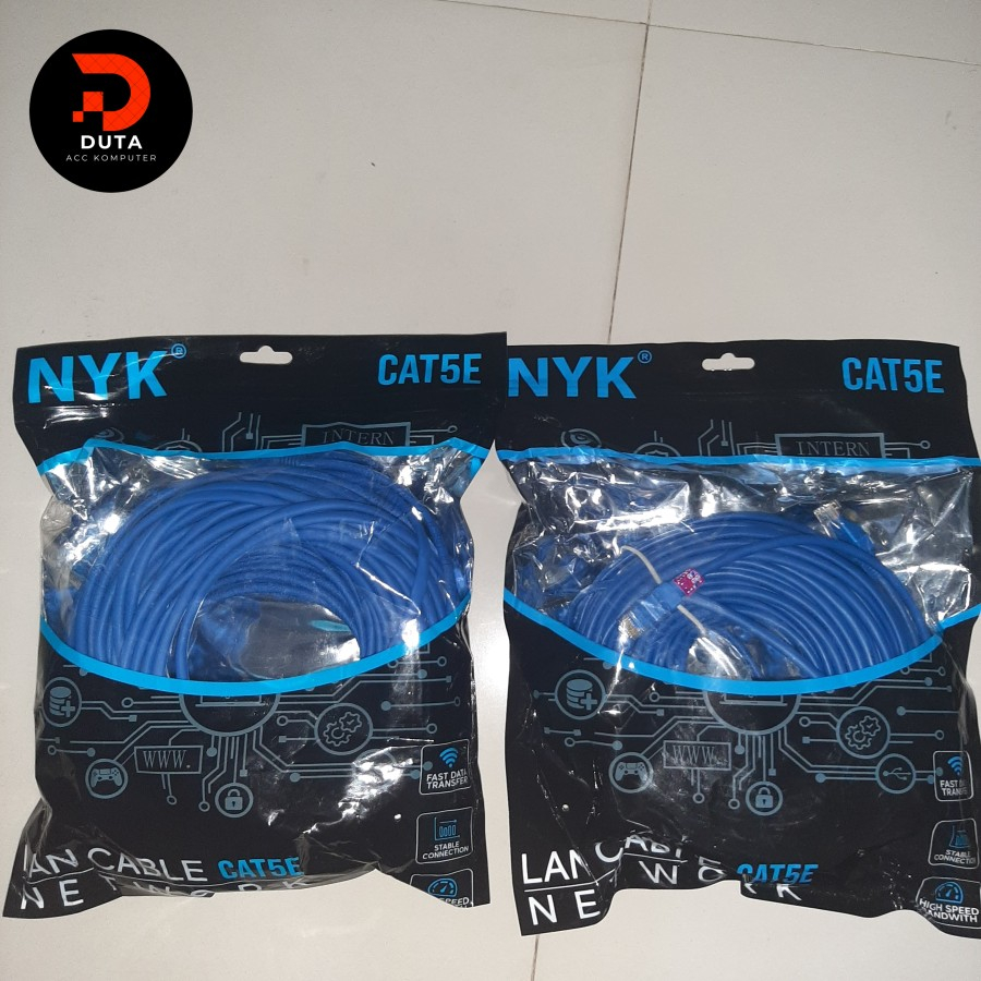 Jual NYK Kabel LAN Cat5/Cat5e 15M / 15 Meter UTP RJ45 Original 100% | Shopee Indonesia