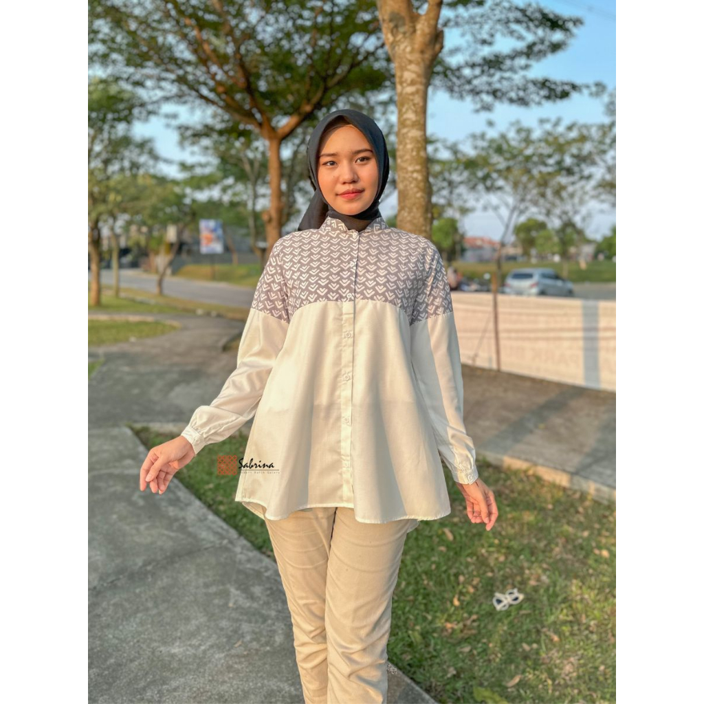 Jual Elana Blouse Series Batik Kerja Kantor Wanita Modis Modern ...