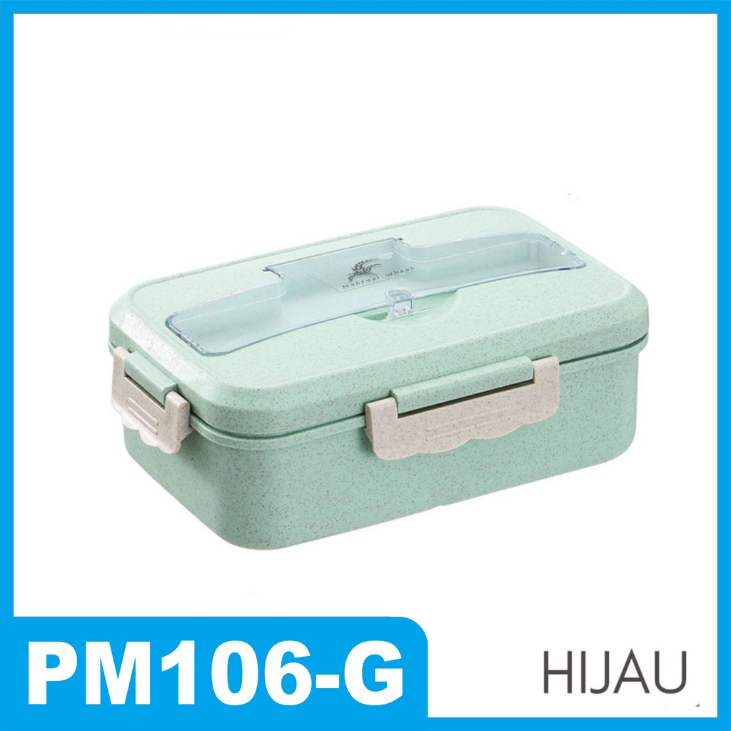 Jual Kotak Tempat Makan / Lunch Box / Bpa Free / PP Jerami Gandum / Bento Set 1000ml | Shopee ...