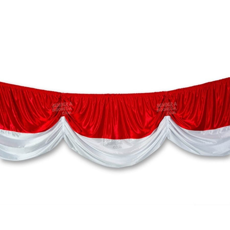 Jual Bendera Merah Putih Backdrop SATIN Karet Rumbai 10 meter 10 ...