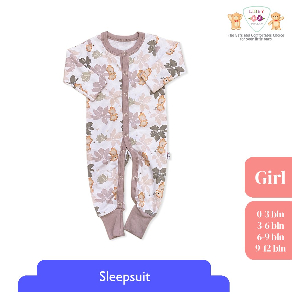 Jual LIBBY Premium Baju Tidur Bayi Sleepsuit Bodysuit Romper Motif Girl ...