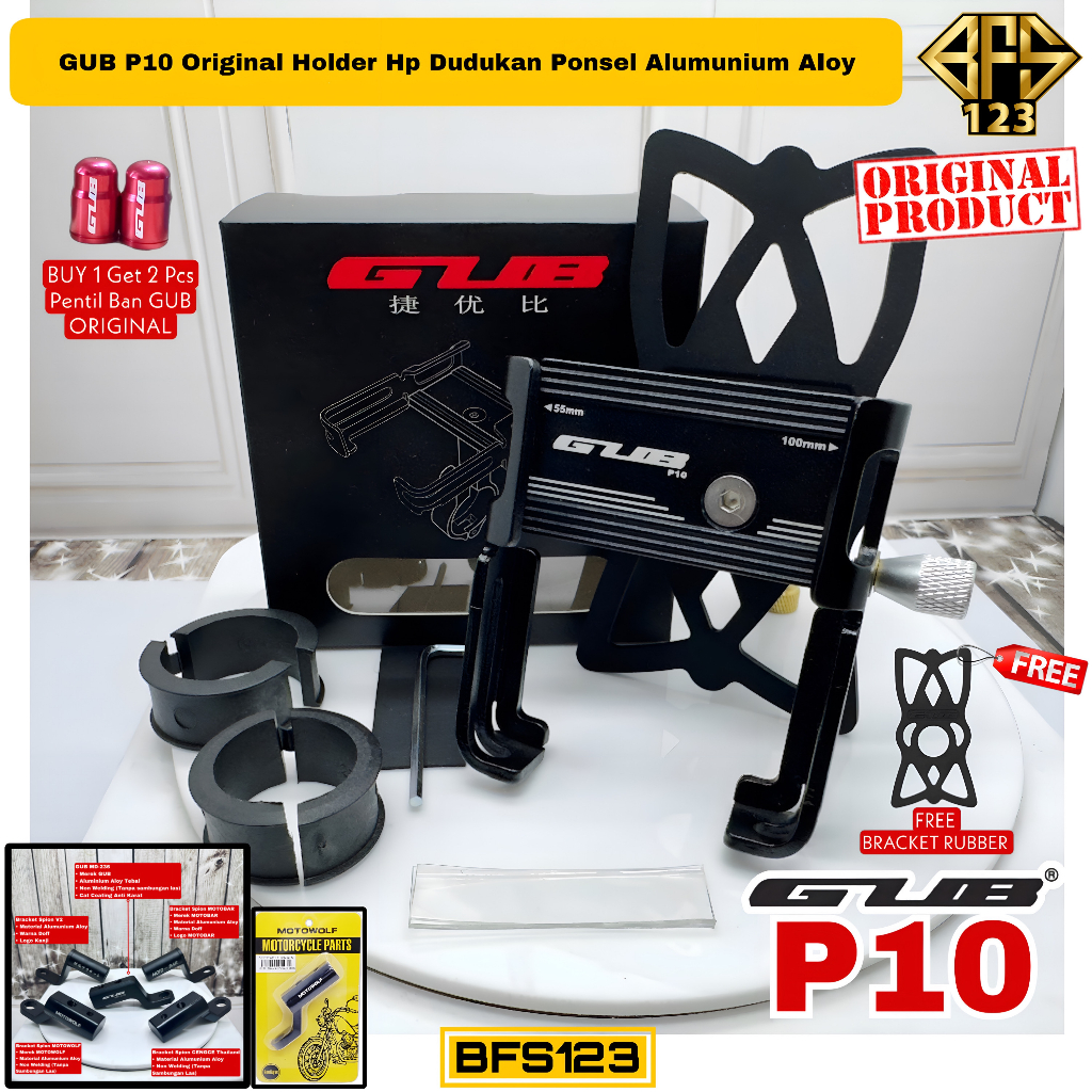 Jual GUB P10 Original Holder Hp Dudukan Ponsel Alumunium Aloy Free ...
