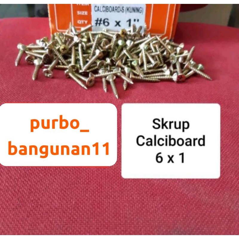 Jual Sekrup Calciboard 6 x 1 (50pcs) Sekrup GRC Kuning 6 x 1 (2.5cm ...