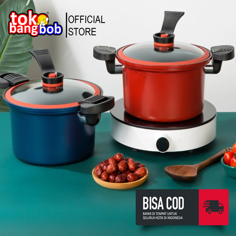 Jual Panci Presto Teflon Pressure Cooker 3,5 liter Anti Lengket / Panci Presto Teflon Totipotent ...