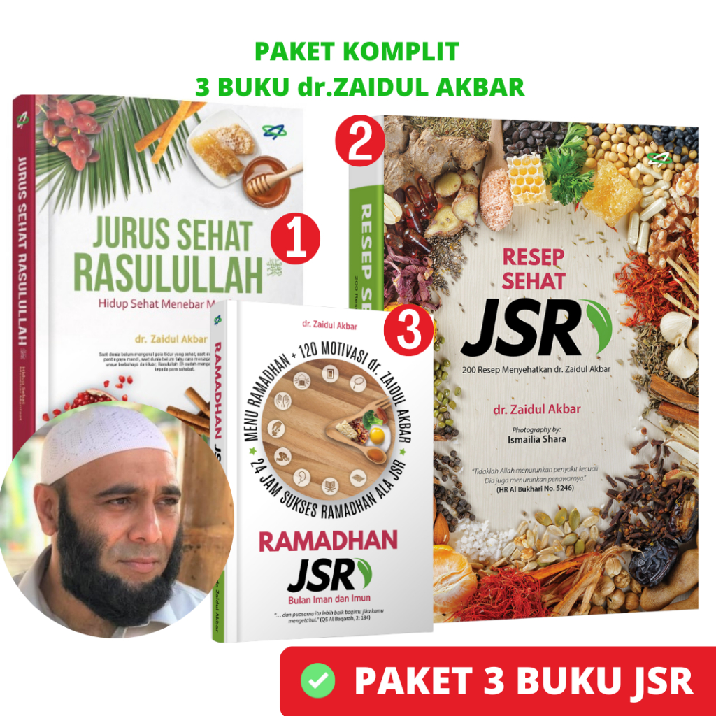 Jual Paket 3 Buku Zaidul Akbar RESEP JSR + JURUS SEHAT RASULULLAH + RAMADHAN JSR Garansi ...