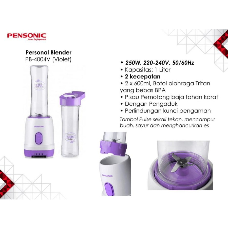 Jual Pensonic Personal Blender 600ml PB-4004V / PB4004V | Shopee Indonesia