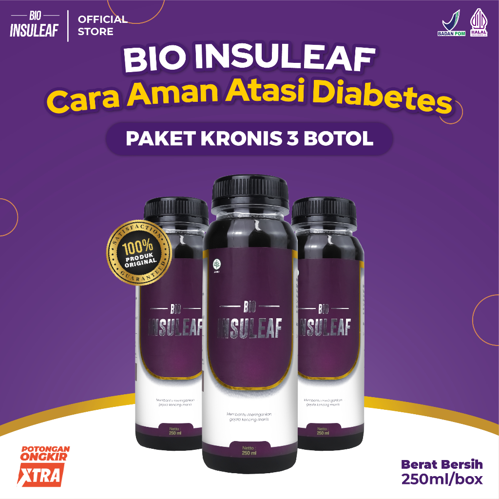 Jual Bio Insuleaf Herbal Diabetes Dan Gula Darah 3 Botol | Shopee Indonesia