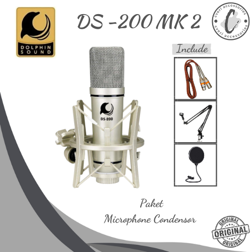 Jual Dolphin Sound DS200 MK2 Microphone Condensor Paket Original DS-200 ...