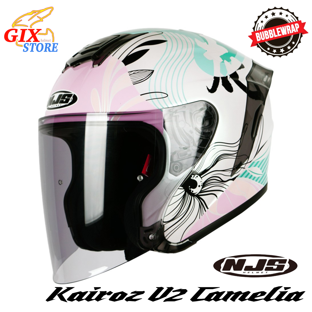 Jual Helm Half Face NJS KAIROZ V2 CAMELIA | Shopee Indonesia