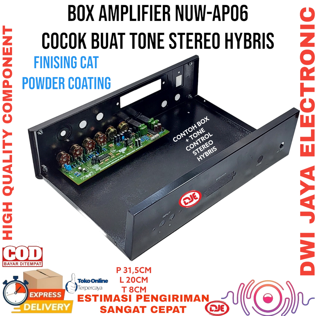 Jual Box Amplifier Nuw AP-06 Plat Besi Cocok Buat Tone Control Stereo ...