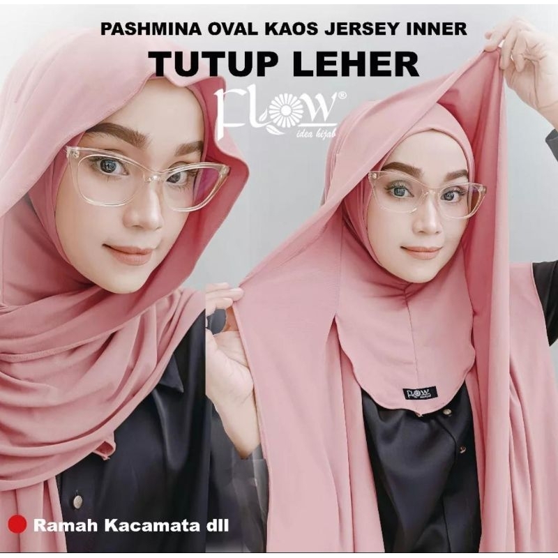 Jual pastan tutup leher iner menyatu pashmina kaos jersey korea ori flow idea | Shopee Indonesia