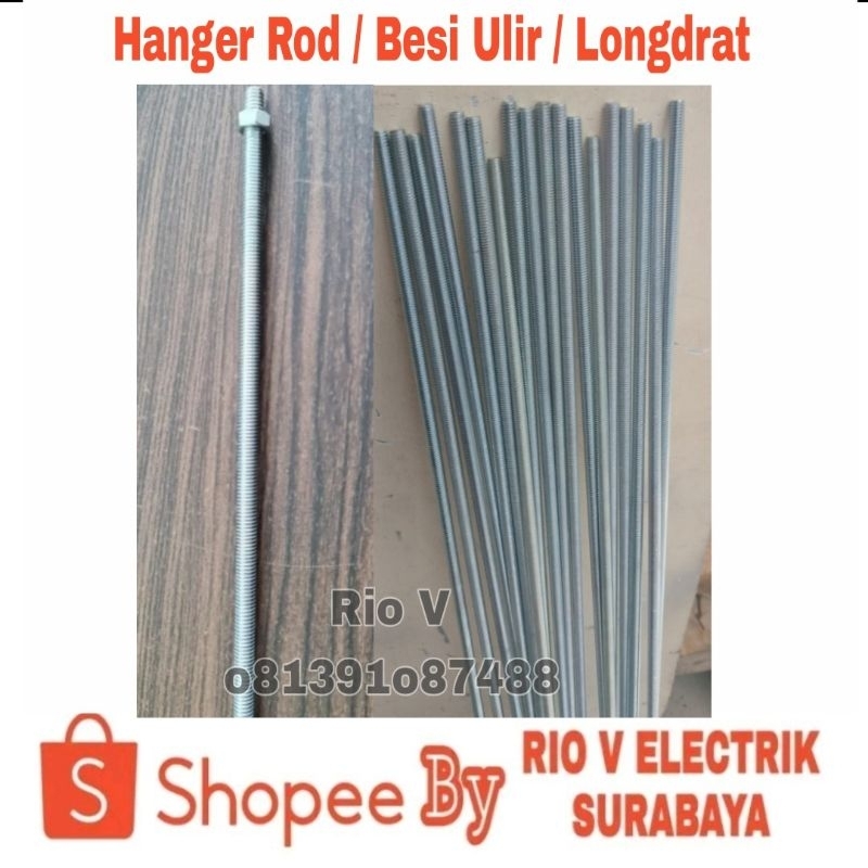 Jual Longdrat m8 X 1 meter As drat / stud bolt / besi ulir / Hanger Rod ...