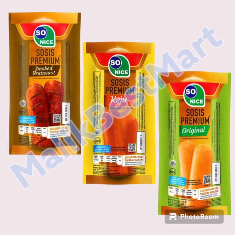 Jual So Nice Sosis Premium 60 gr 3 Varian Rasa | Shopee Indonesia