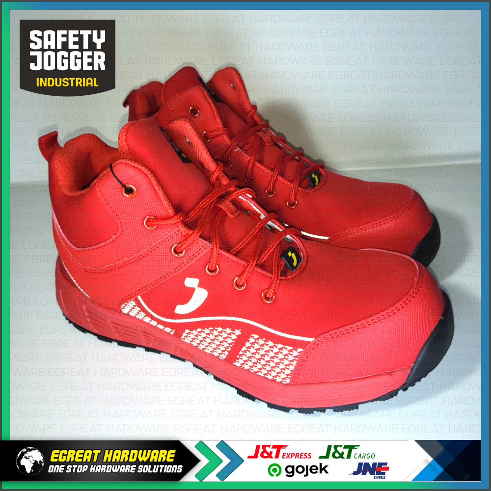 Jual Sepatu Safety Jogger MILOS RED S1P MID S1 PS SR ESD FO HRO Toecap ...