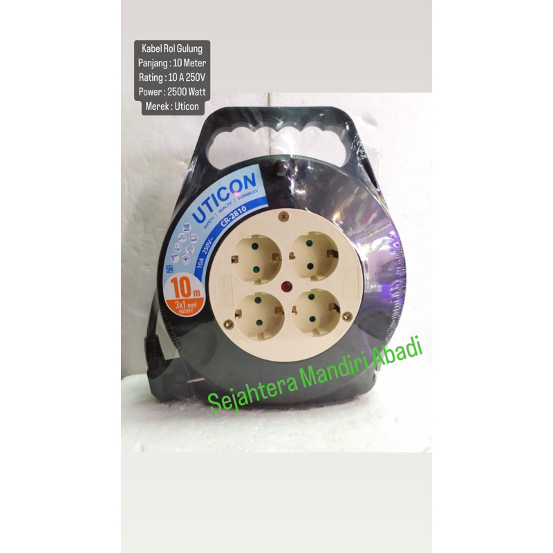 Jual Kabel Rol Kabel Roll 10 Meter Uticon Cable Reel Kabel Gulung ...