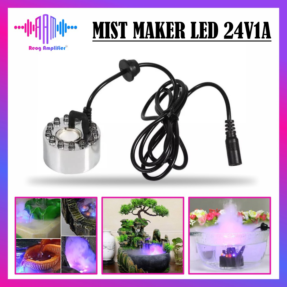 Jual Mesin Kabut LED Mist Maker LED 20mm Dan Adaptor 24V1A | Shopee ...
