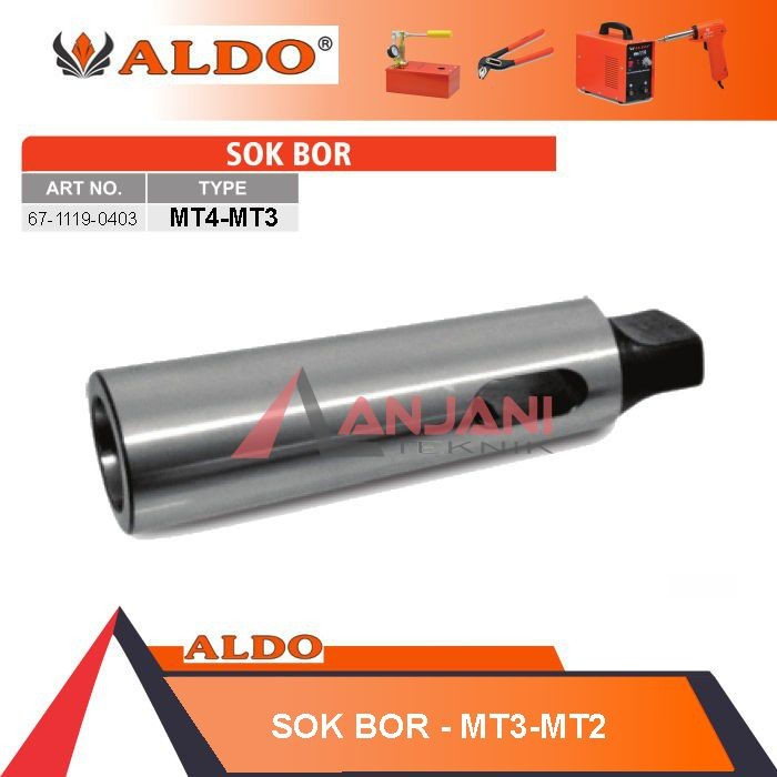 Jual ALDO SOK BOR MT4 to MT3 SHOCK BOR MT 4-MT 3 SLEEVE DRILL ADAPTOR ...